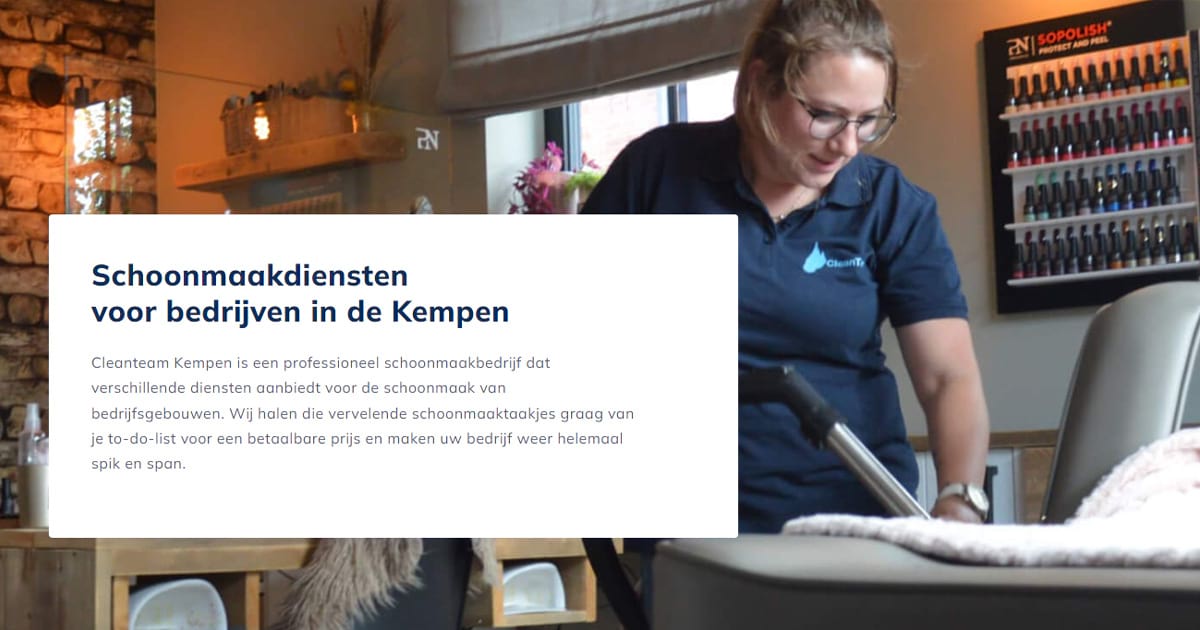 Professioneel Schoonmaakbedrijf voor bedrijven in de Kempen - CleanTeam